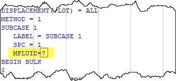 How to include fluid in a modal analysis in Nastran