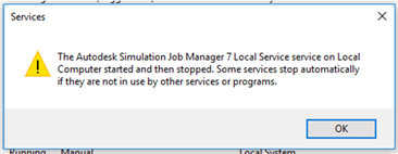 Simulation Job Manager 7.X service cannot be started for Moldflow