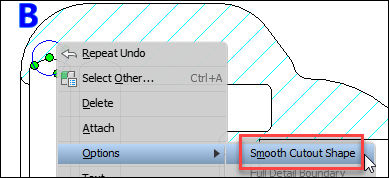 Automated centerlines are not generated for a detail view of a specific section view in Inventor