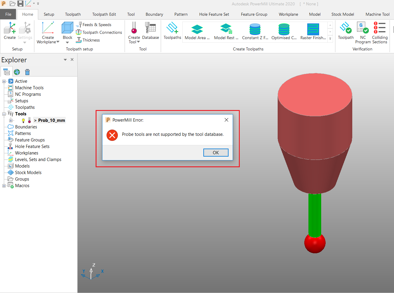 Probe Tools Are Not Supported By The Tool Database Error While Adding 5045