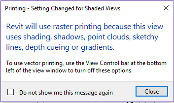 All views and sheets forced to print with raster processing in Revit