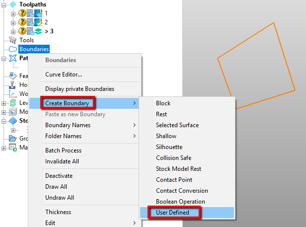 How to convert a pattern into a boundary in PowerMill