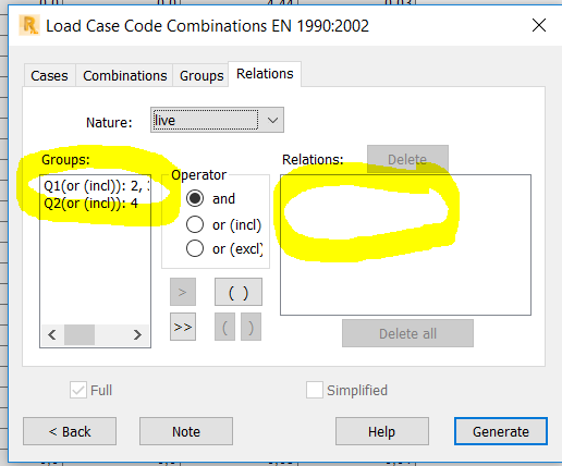 Automatic load combinations not generated for linear model in Robot Structural Analysis
