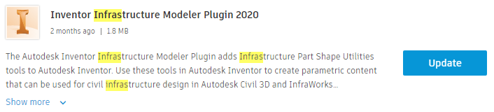 Cannot install Infrastructure part shape utility plug-in in Inventor