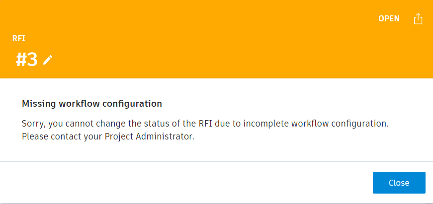 "Missing workflow configuration" when submitting a response to an RFI ...