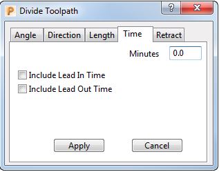 How to divide a toolpath by time in PowerMill