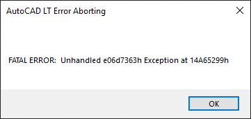 "FATAL ERROR" when saving, exporting, using eTransmit, or copying using the Windows clipboard in ...