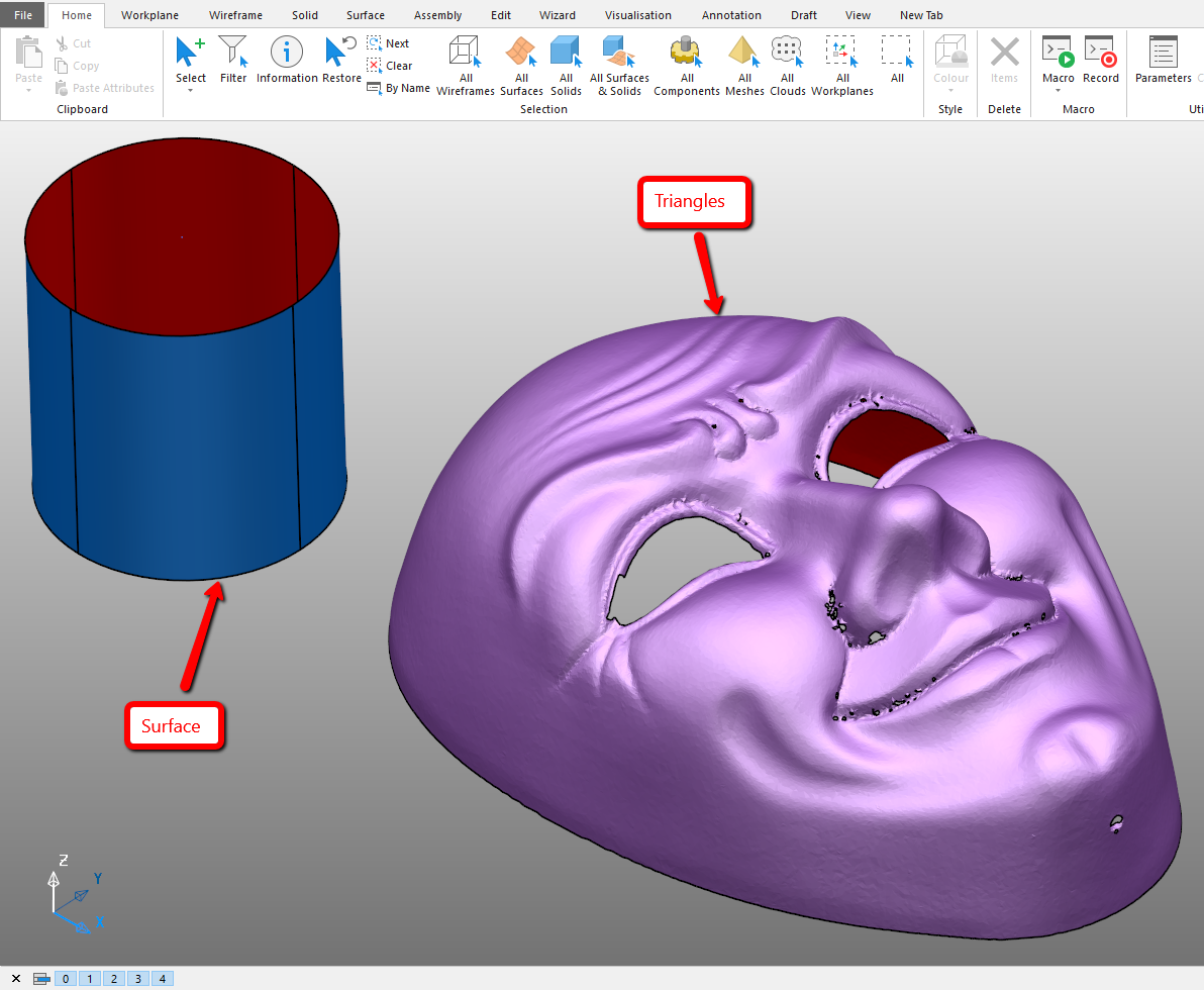 如何从PowerShape for PowerMill中导出同时包含三角形和曲面的模型。