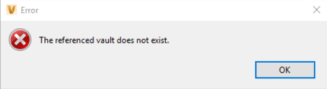 Vault does not exist." when connecting to Vault Server