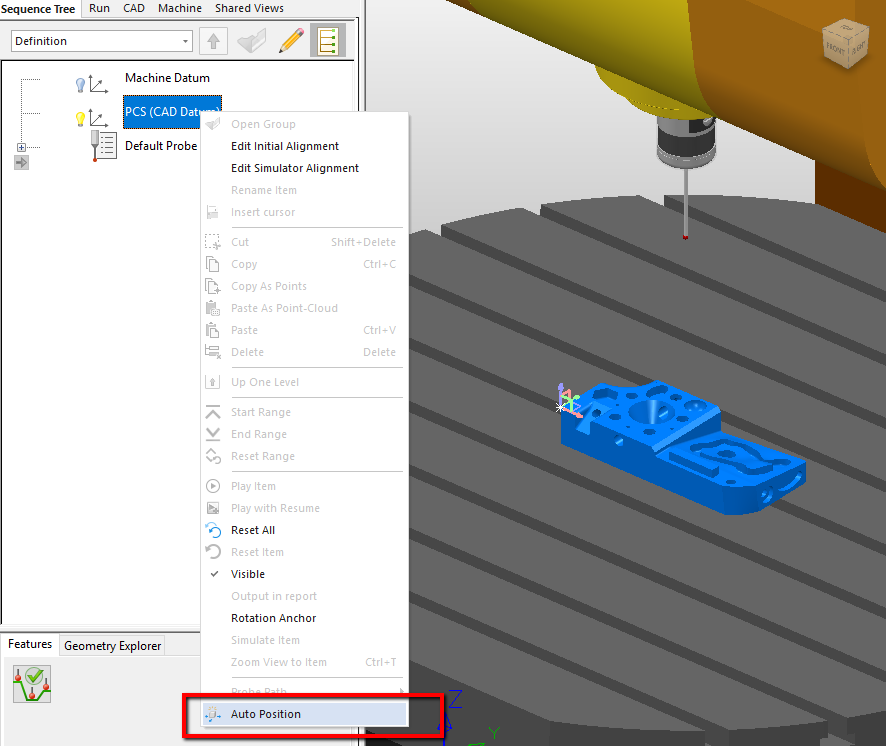 How to align or position the CAD model with the machine table for ...