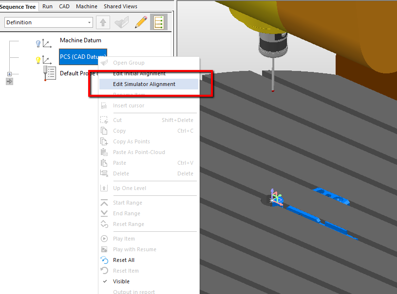 How to align or position the CAD model with the machine table for ...