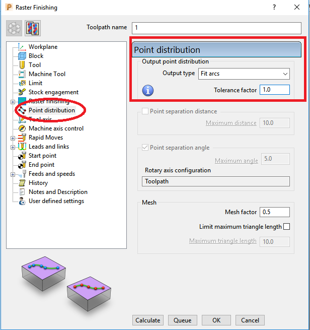 How to calculate a toolpath consisting only of arcs and lines in PowerMill