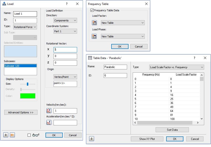 Analyze a rotating component with an imbalance load in Inventor Nastran