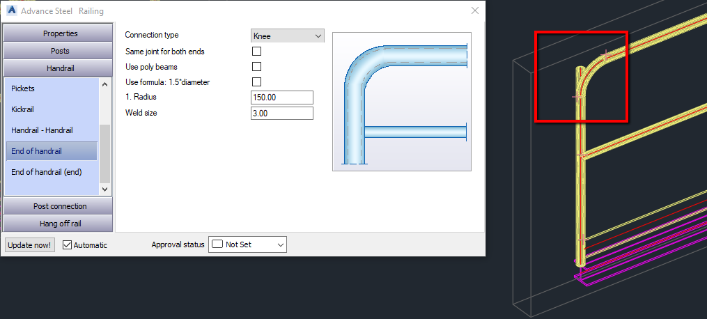 Railing macro does not shorten the post on the end of the handrail type ...