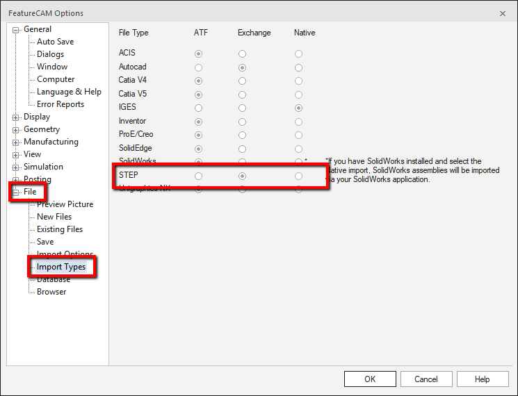 Surfaces missing after importing step file into FeatureCAM
