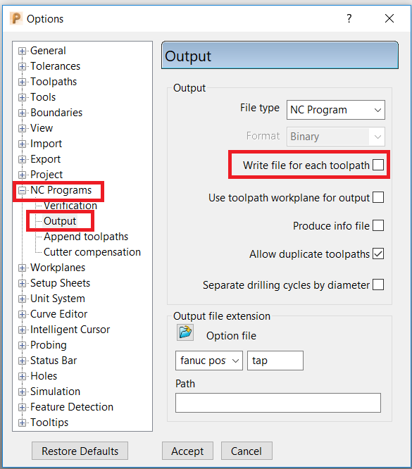 While writing NC program a zero is added in toolpath file name and also in G-code comment in ...