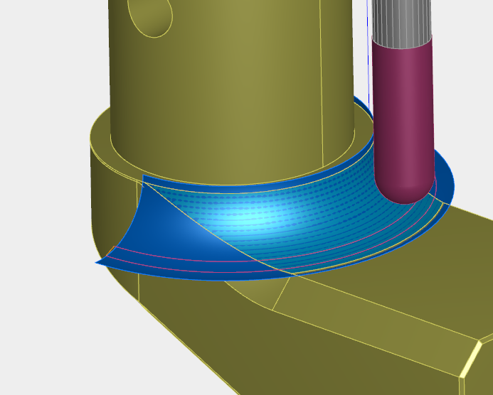 Surface milling avoids sections of a surface in FeatureCAM