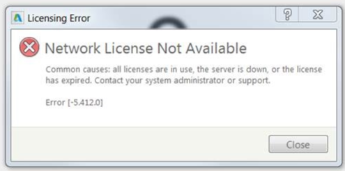 "Network License Not Available. Error [-5.412.0]" when launching ReCap Pro