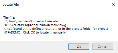 Project Manager unable to locate files in AutoCAD Electrical