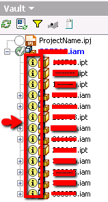 Incorrect Unknown status icons in Autodesk Vault add-in within Inventor
