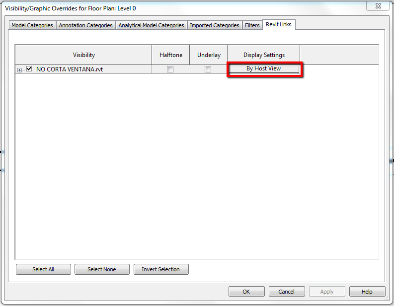 Revit: Changing visibility of linked model