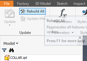 Autodesk® Inventor®: The derive node in the browser doesn't change ...