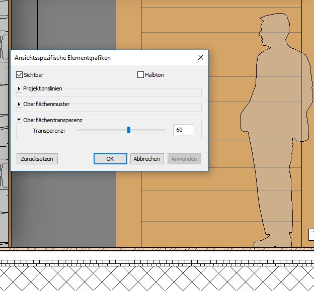 How to handle transparency of a family in multiple Revit views