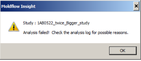 "Analysis failed! Check the analysis log for possible reasons" with no useful information in the ...