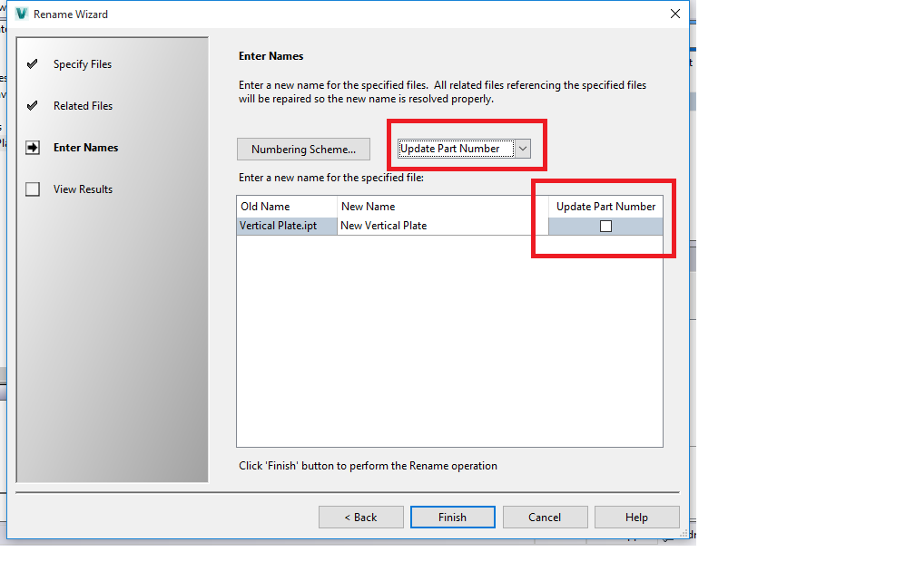 Inventor/Vault, Renaming file doesn't change part number