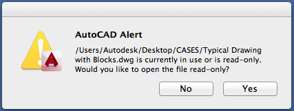 Read-only error when attempting to recover a drawing in AutoCAD