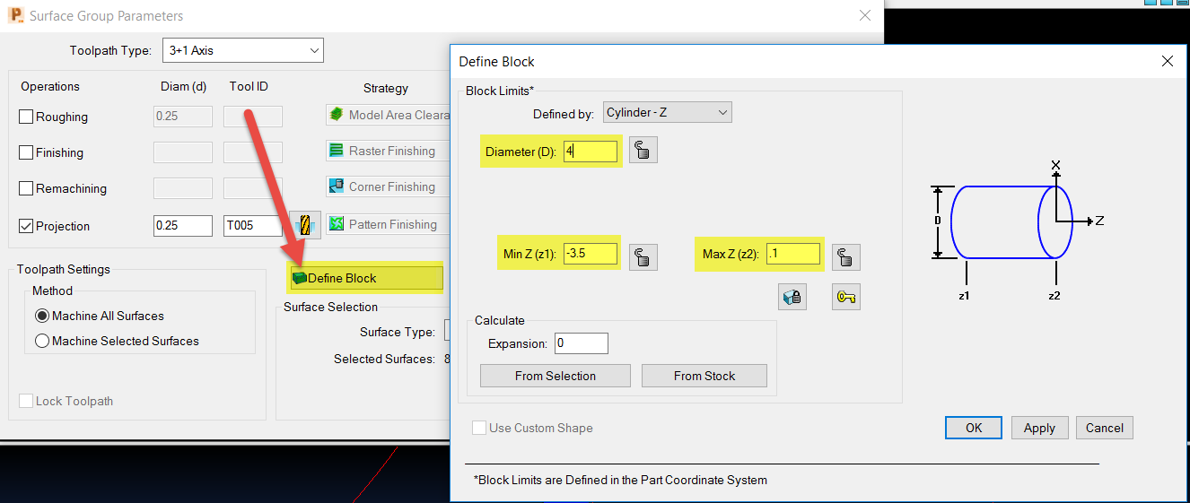 Tool is jumping up and down on surface projection toolpath in PartMaker