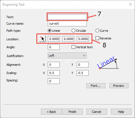 Creating single line text in FeatureCAM