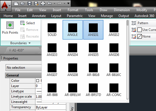 Hatch icons are showing as all black in AutoCAD