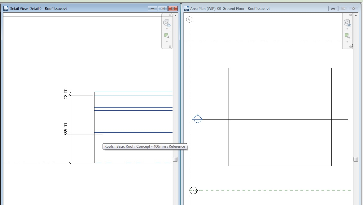 Dimensions do not attach to all roof layers in Revit