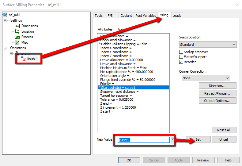 How to move start points when Z level finishing in FeatureCAM