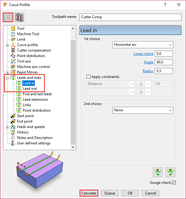 "This toolpath is not suitable at present for output to a Machine Tool with cutter compensation ...