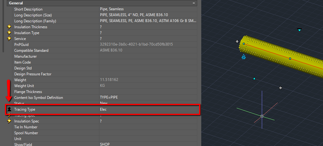 How to apply different tracing and insulation setting on different ...