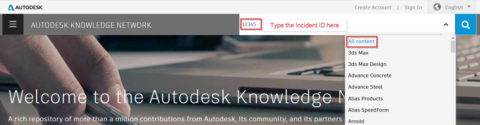 How to look up the current status for an Autodesk Incident ID