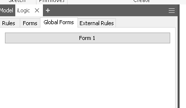 A Global Form is not showing up in iLogic browser in Inventor