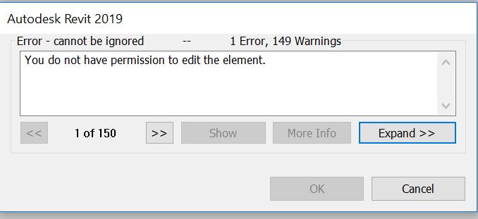 "You do not have permission to edit the element" when opening a Revit Cloud workshared in BIM 360