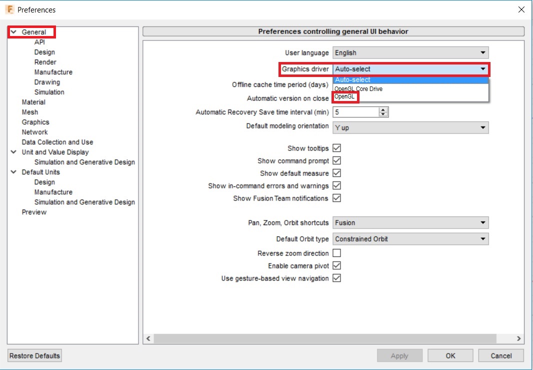 Local rendering is slow and produces an image with error pattern in its lower part in Fusion 360