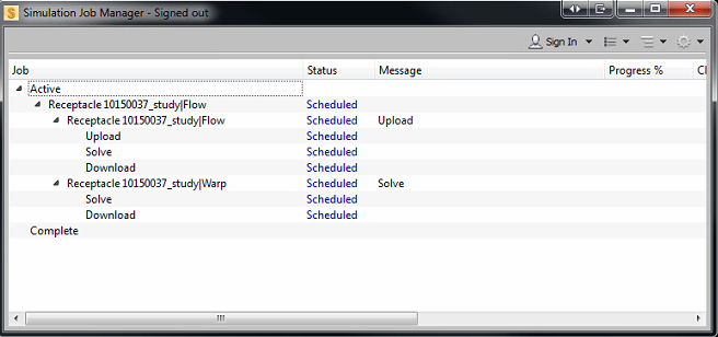 コンピュータを再起動した後にMoldflow Simulation Job Managerにサインインできません