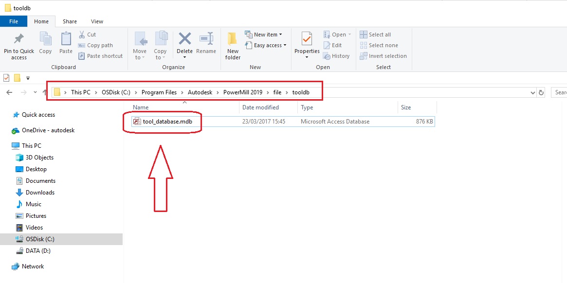 How to create a backup copy of the tooldatabase PowerMill