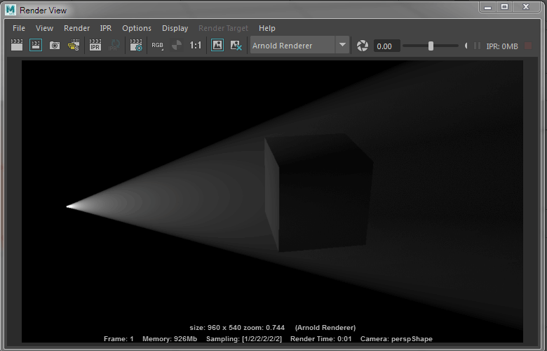 Arnold Volume Light Effect not showing in rendered .TIF file