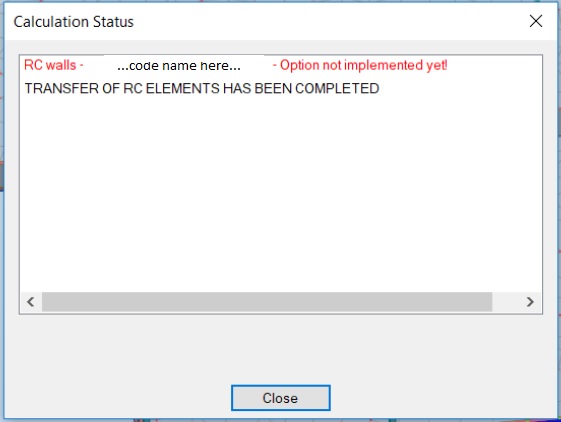 "RC walls - Option not implemented yet" while opening RC Walls provided ...