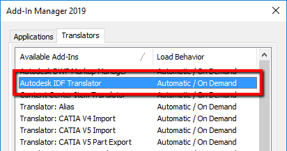 Inventor에서 IDF 보드 파일 가져오기를 사용할 수 없음