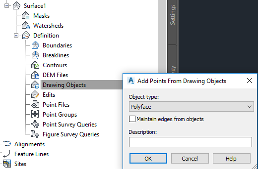 Display Polyface Mesh in Section View in Civil 3D