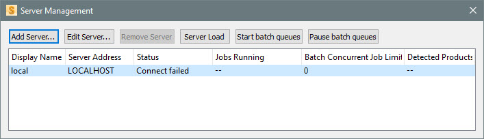 Moldflow Simulation Job Manager のサーバ管理で「接続に失敗」と表示される