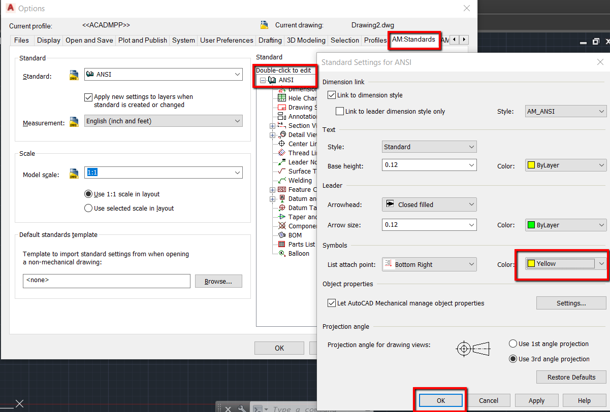 How to change the color of weld symbols in AutoCAD Mechanical