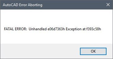 Installing Creators Update for Windows 10 causes AutoCAD to crash